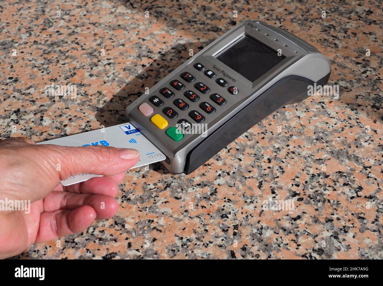 Electronic means of payment, pay with credit card, credit card reader ...