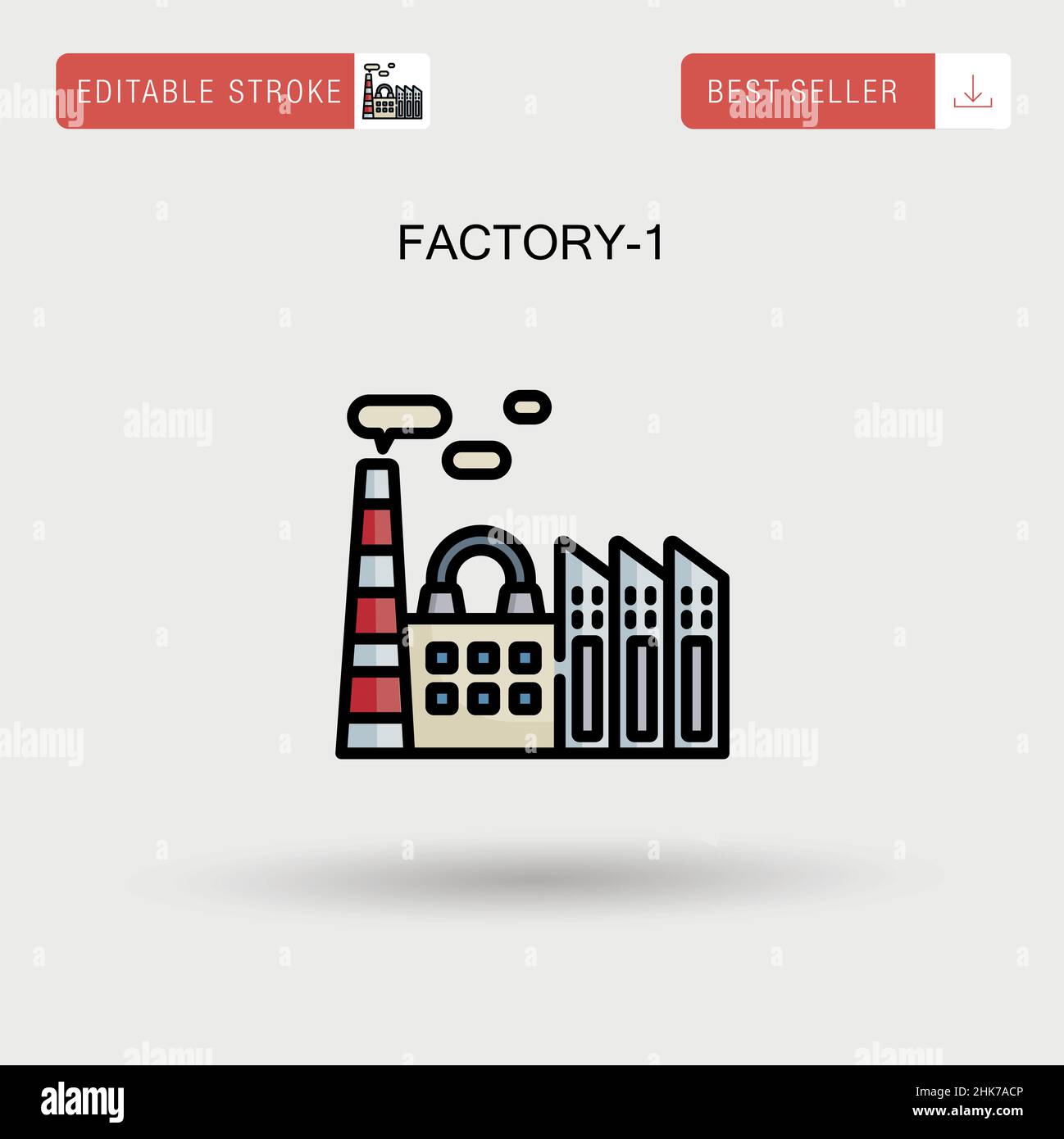Factory-1 Simple vector icon Stock Vector Image & Art - Alamy