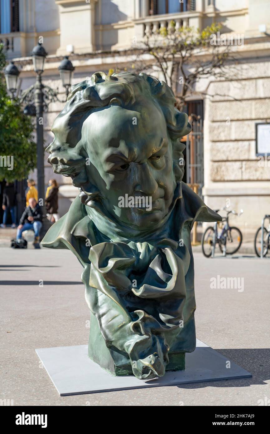 A monument of the Goya Awards seen during the opening of the ...
