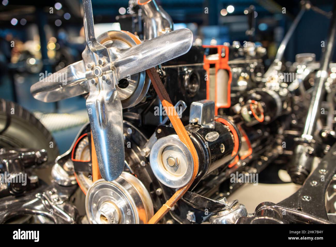 The powerful engine of a car. Internal design of engine. Car engine ...