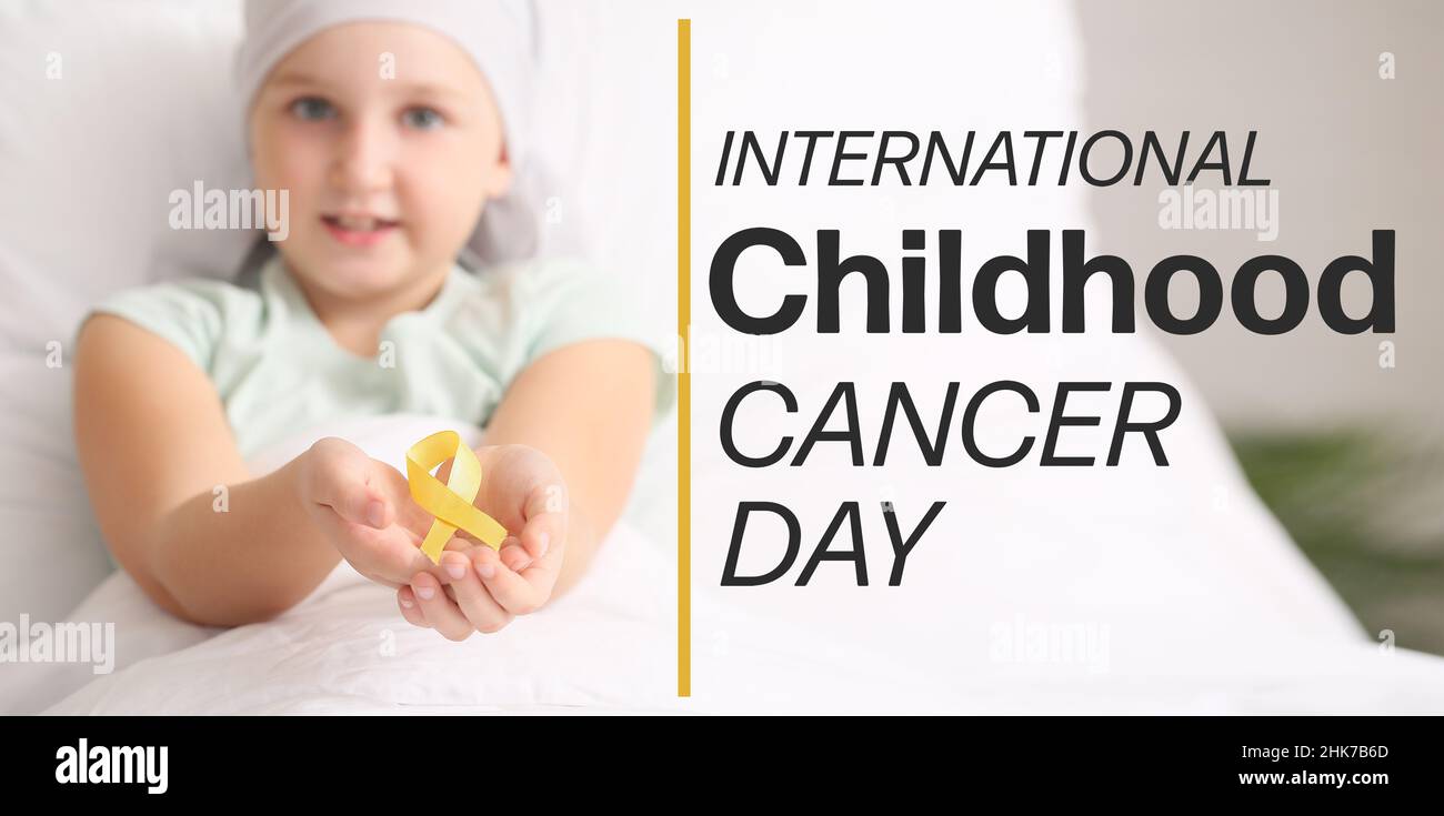 Awareness banner for International Childhood Cancer Day with little ...