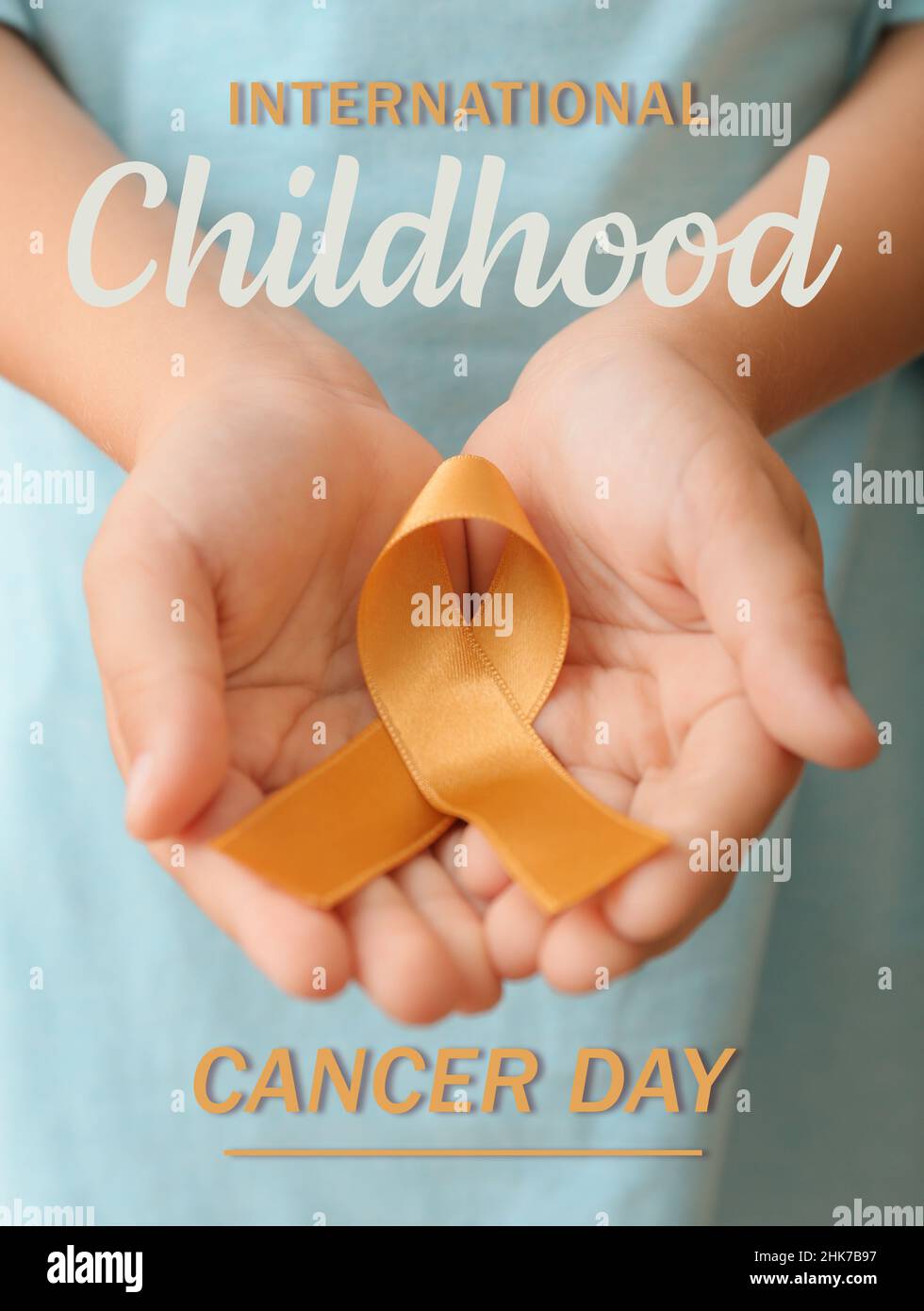 Awareness banner for International Childhood Cancer Day Stock Photo - Alamy