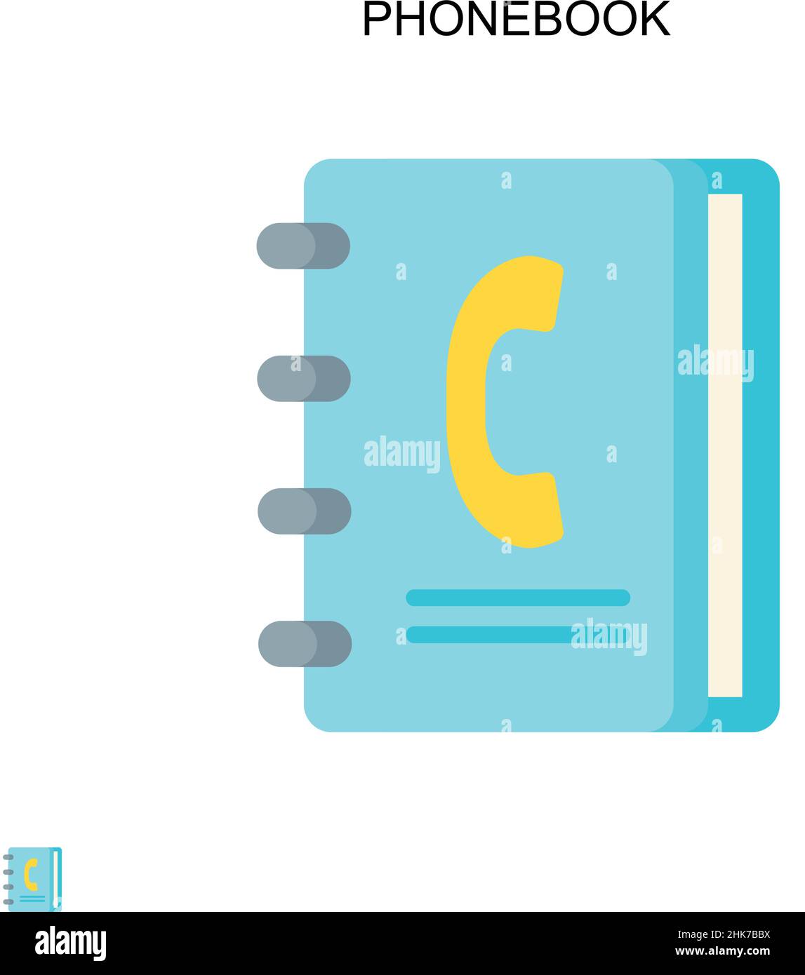 Phonebook Simple vector icon. Illustration symbol design template for ...