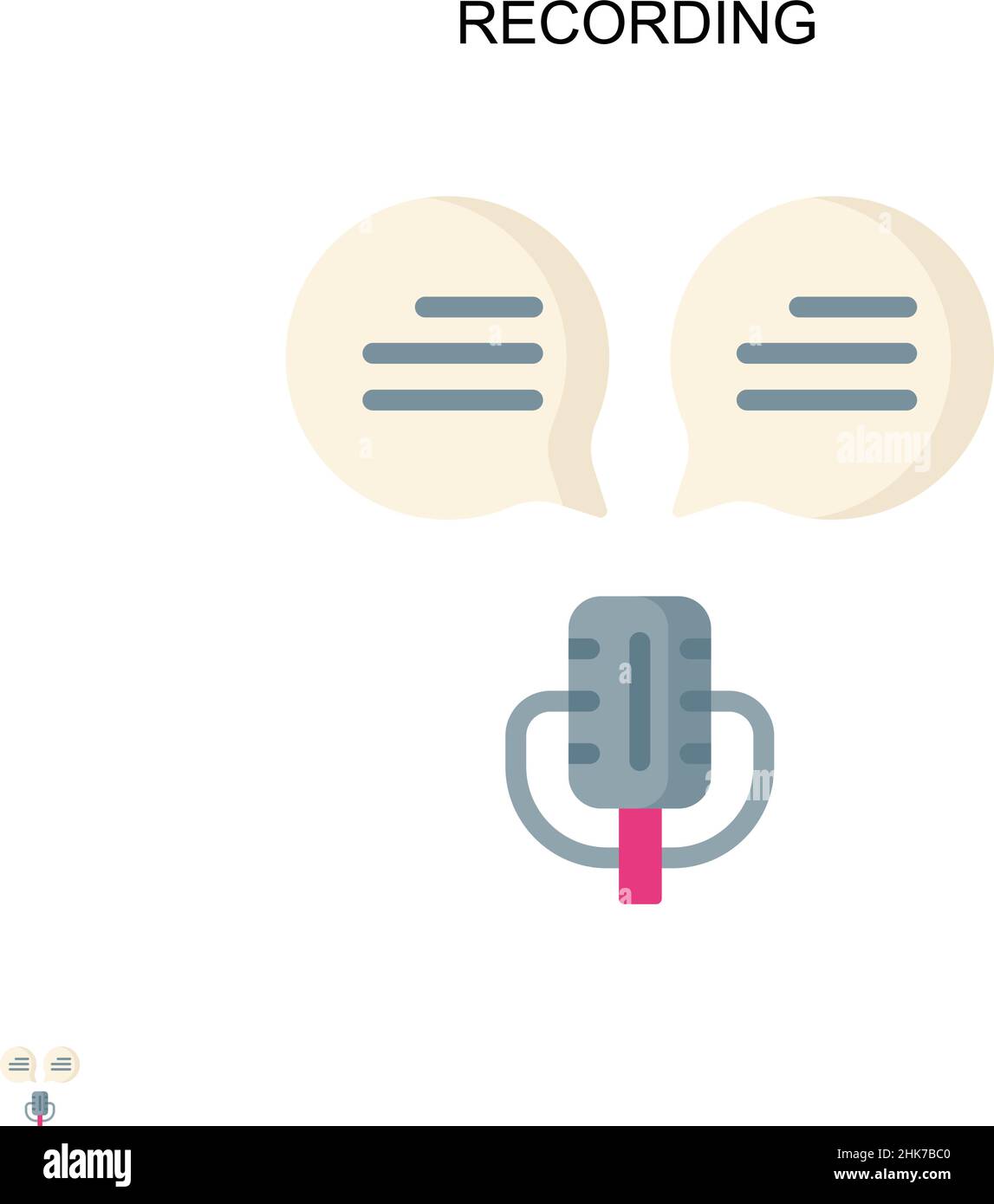 Recording Simple vector icon. Illustration symbol design template for ...