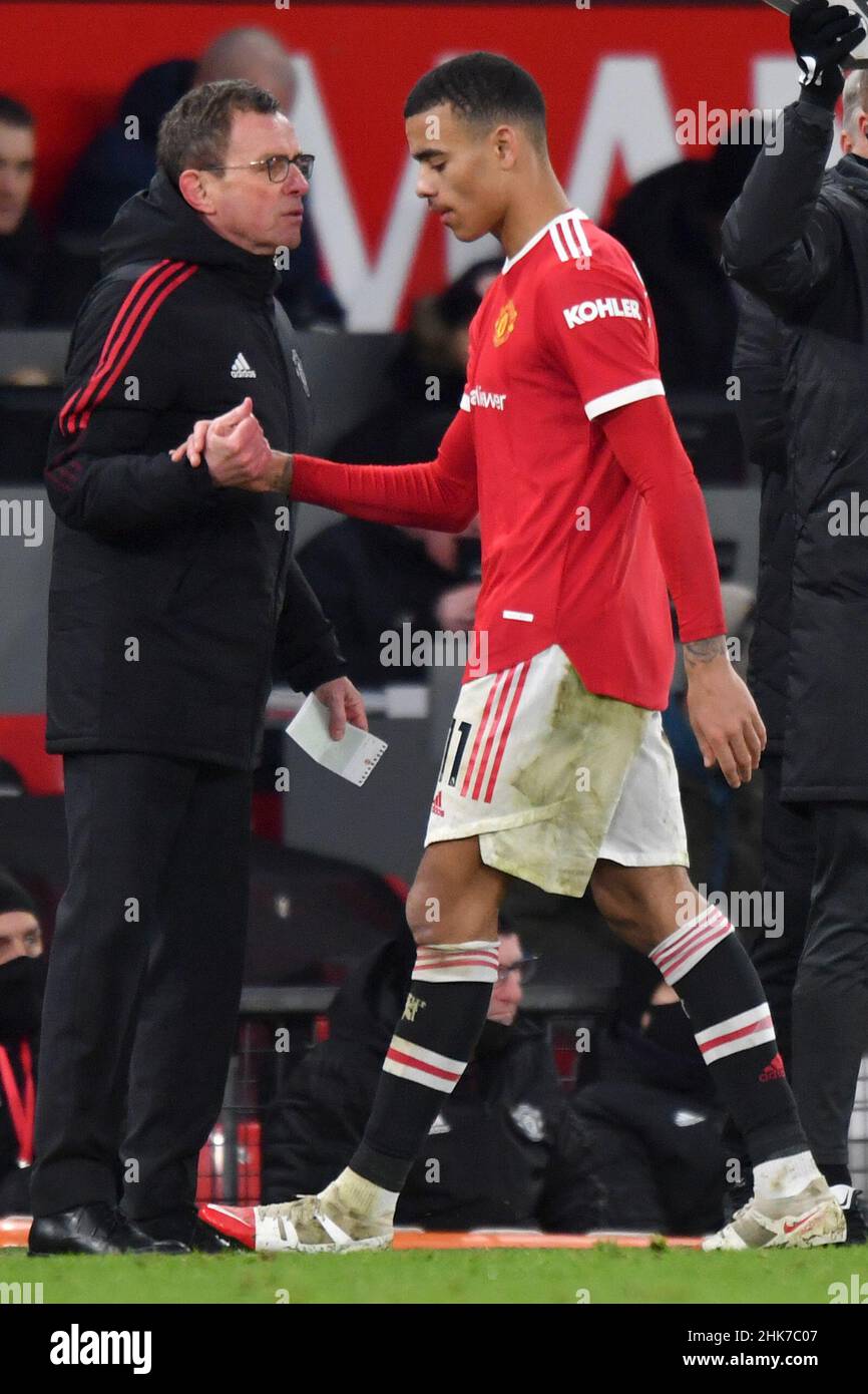 Manchester United's Mason Greenwood during the Premier League match at ...