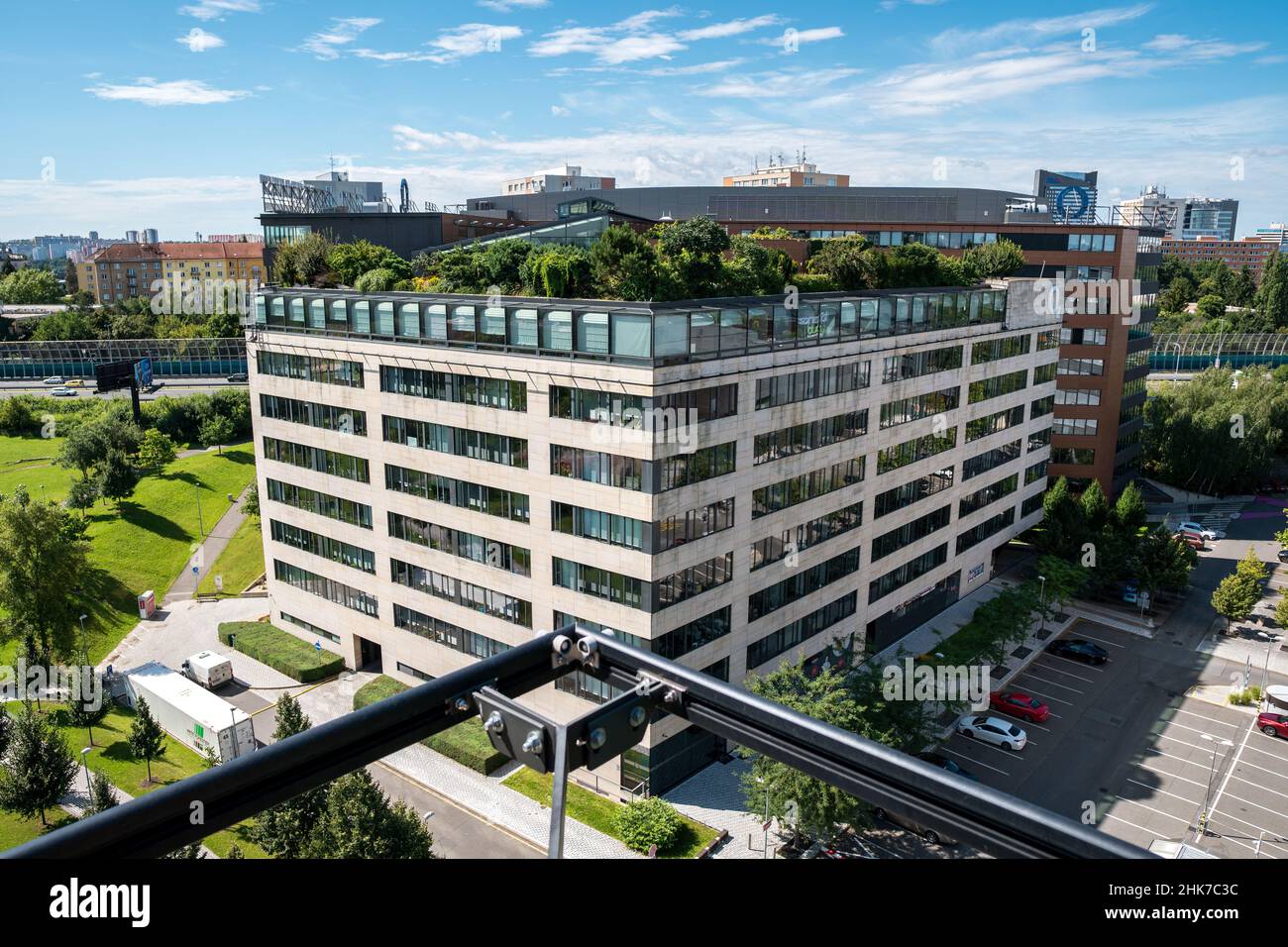 Modern ecological green roofs on office buildings in Prague Stock Photo ...