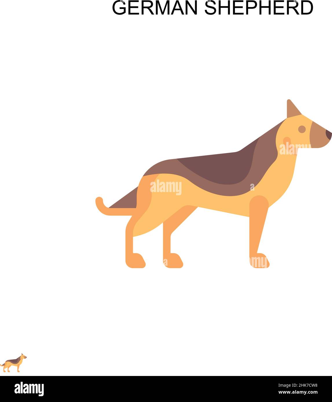 German shepherd Simple vector icon. Illustration symbol design template ...