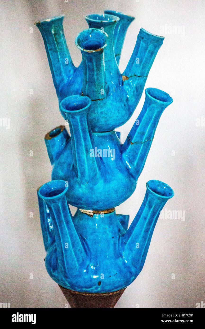 Oil lamp, Seljuk period, Museum of Ceramic Works, Great Karatay Medrese ...