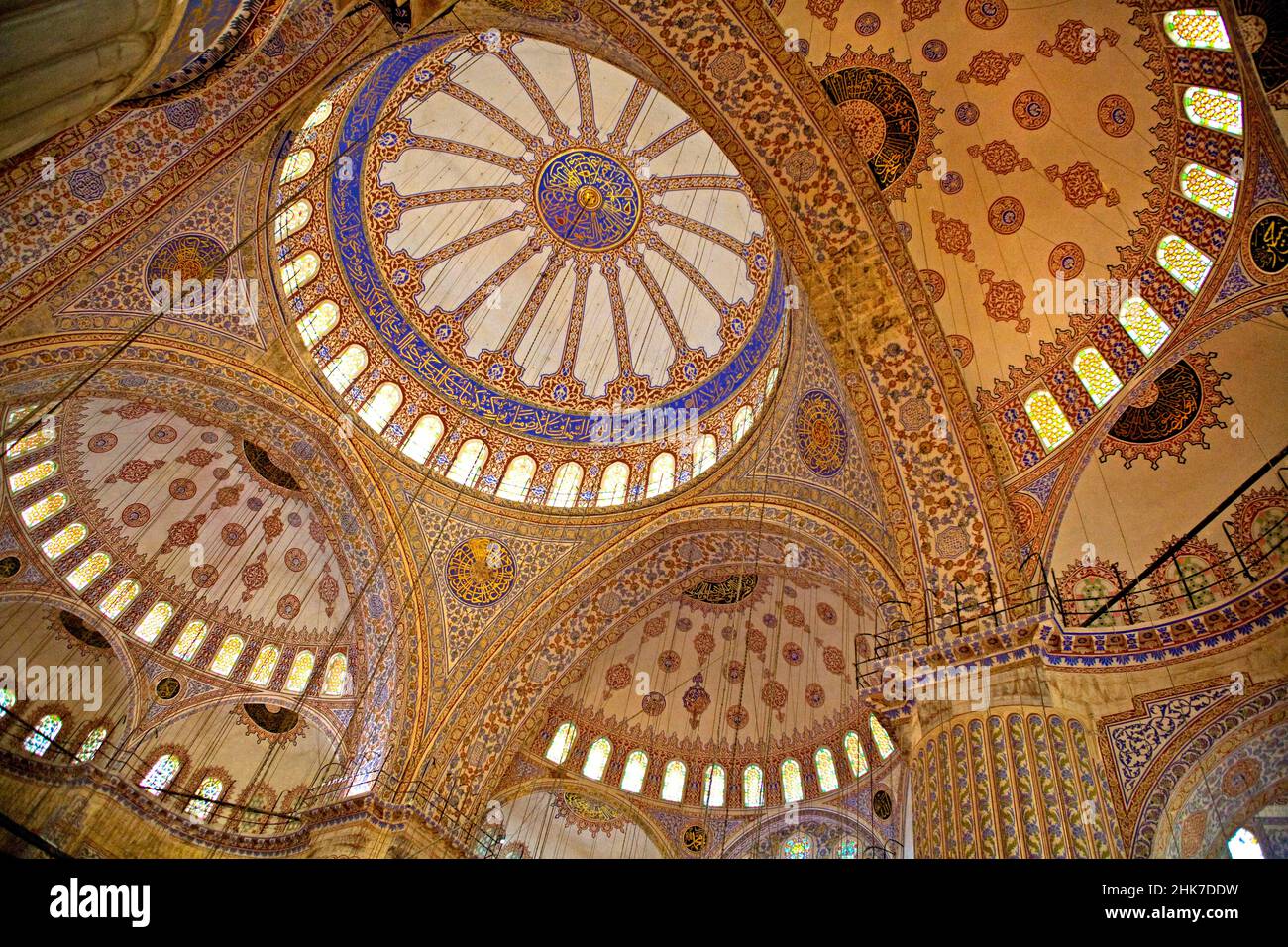 Blue Mosque, prayer hall with gigantic dome, Istanbul, Turkey Stock ...