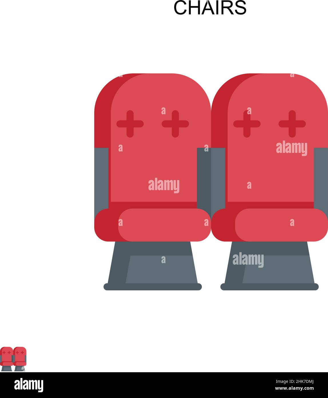 Chairs Simple vector icon. Illustration symbol design template for web ...