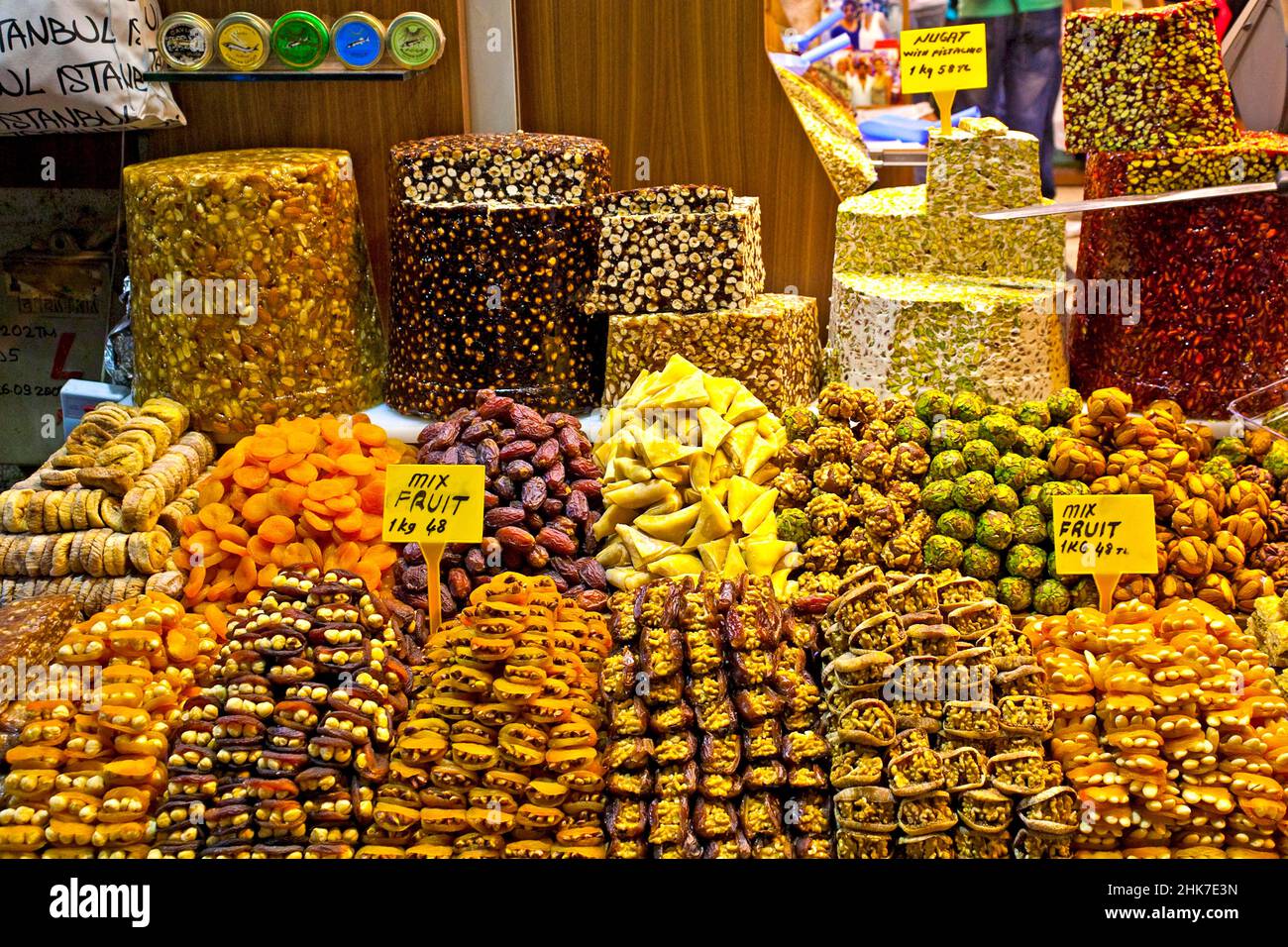 Egyptian bazaar with sweets, Istanbul, Turkey Stock Photo - Alamy