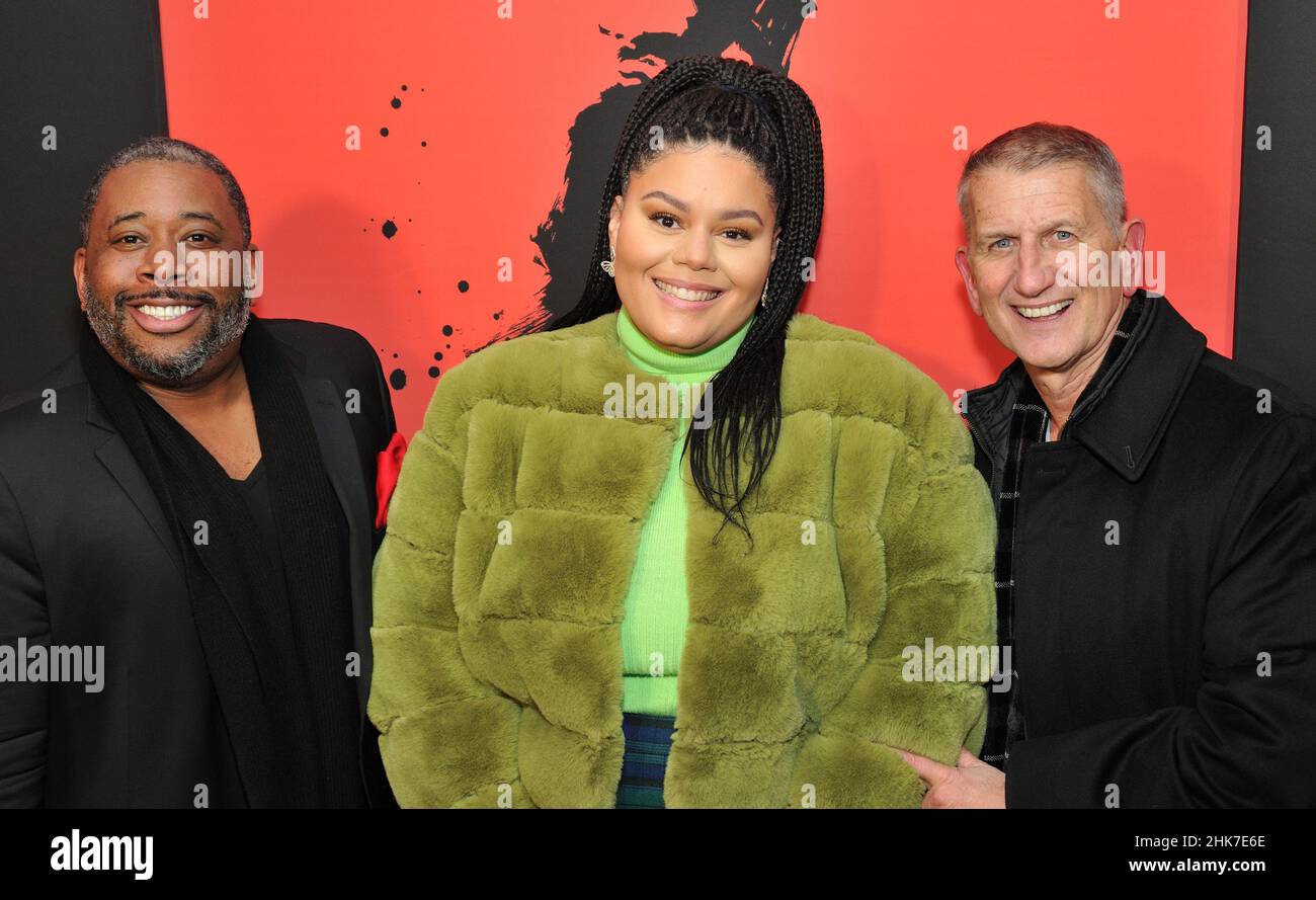 L-R: Brian Moreland, guest and Tom Kirdahy attend the opening of "MJ ...