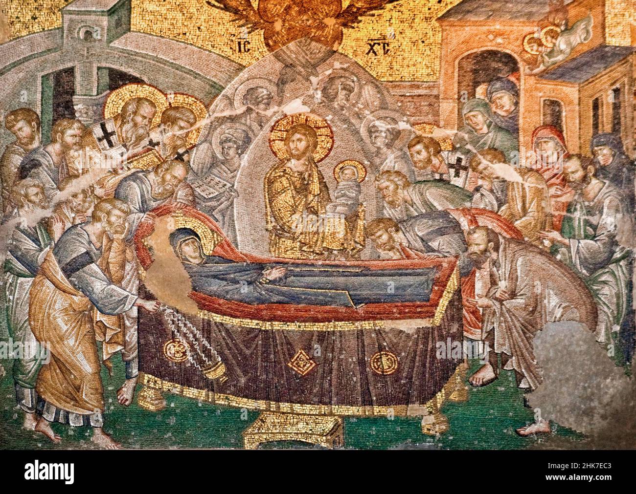 Death of Mary mosaic in Chora Church, Istanbul, Turkey Stock Photo - Alamy