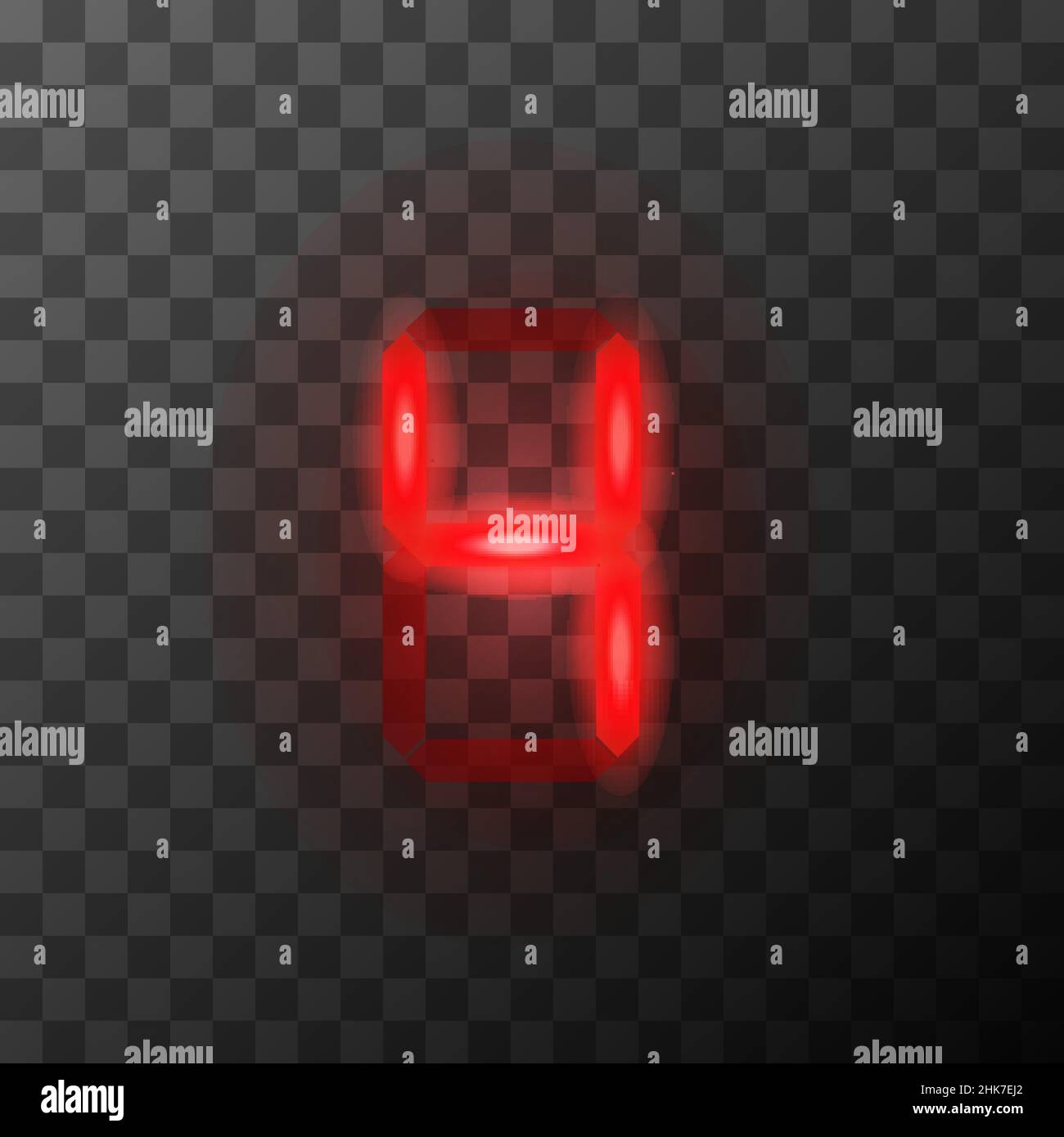 Bright led red vintage digital four number, retro tehnic 4 letter on ...