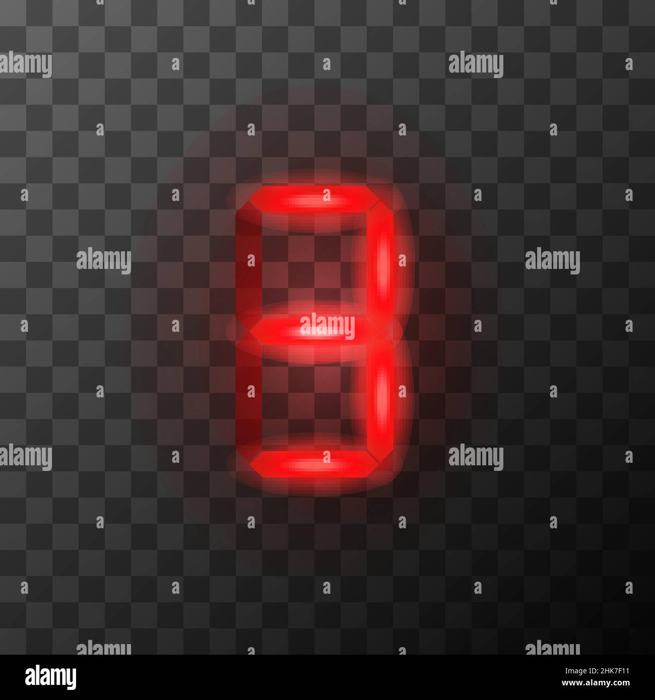 Bright led red vintage digital three number, retro tehnic 3 letter on ...