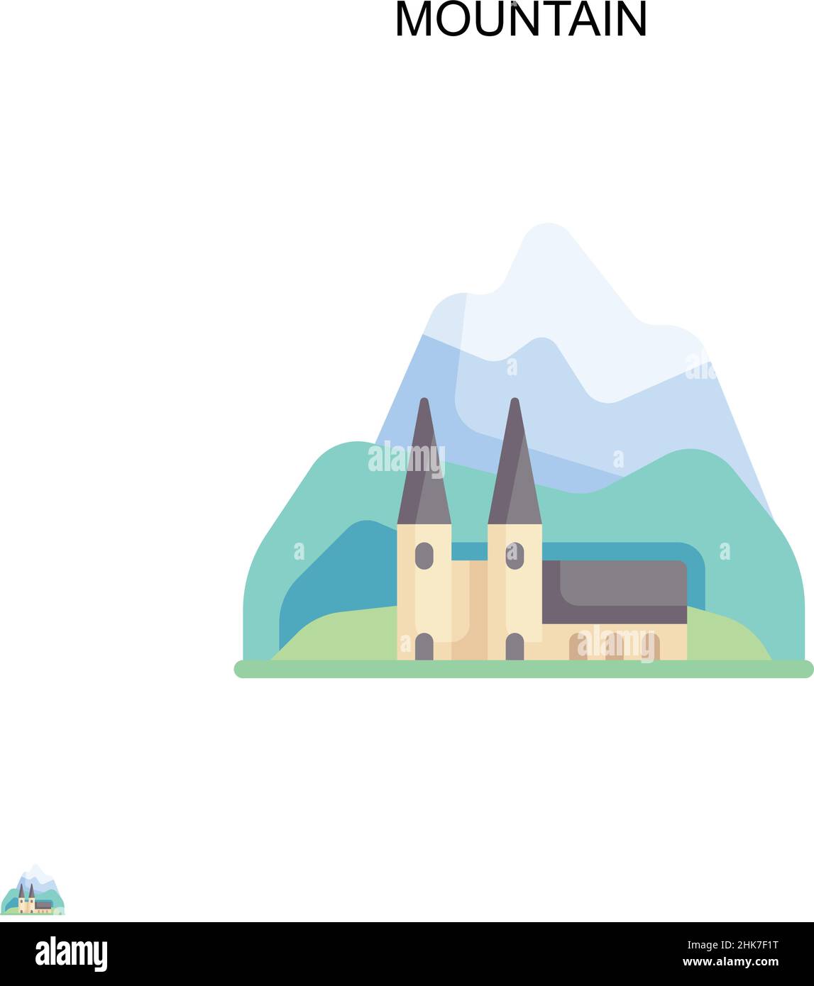 Mountain Simple vector icon. Illustration symbol design template for ...