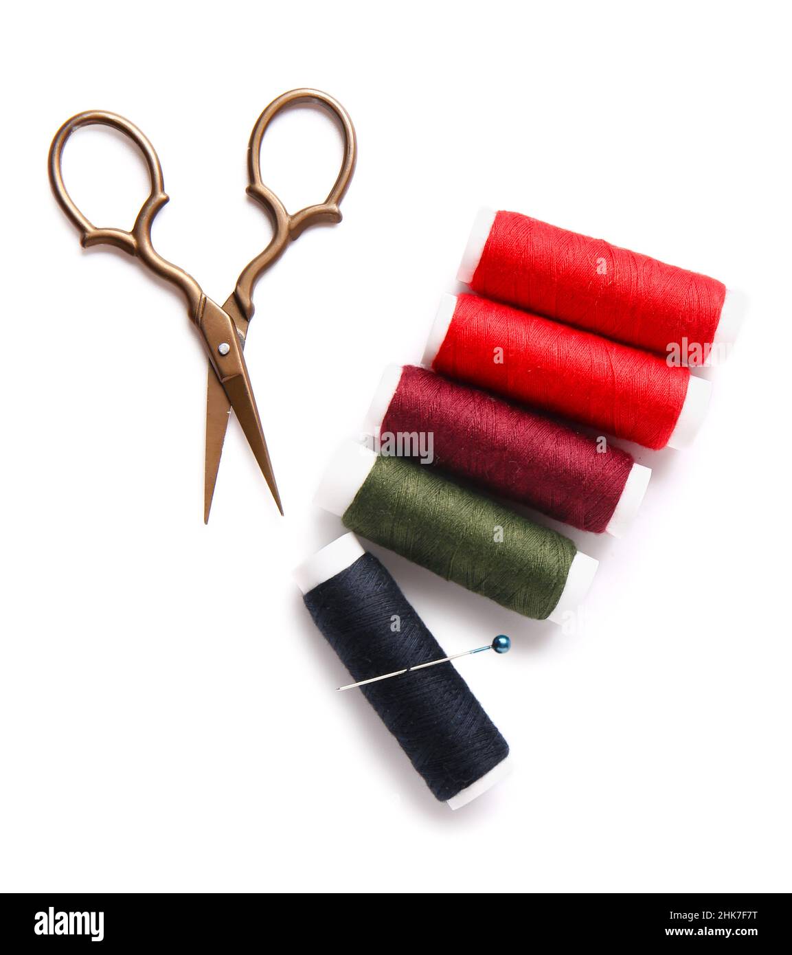 Clothes sew needle thread scissors Cut Out Stock Images & Pictures - Alamy
