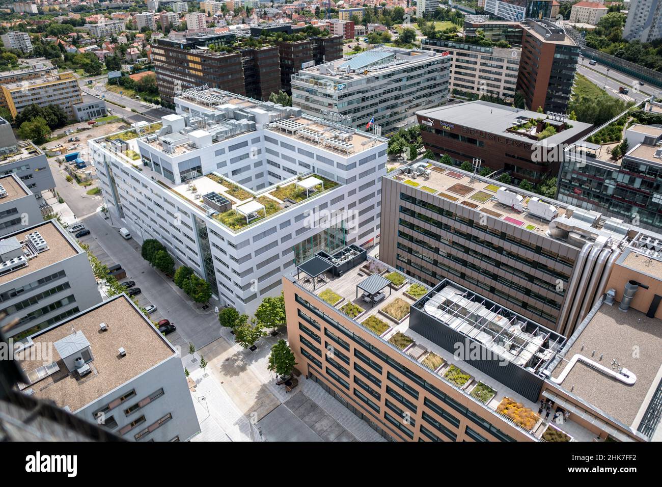 Modern ecological green roofs on office buildings in Prague Stock Photo ... Modern ecological green roofs on office buildings in Prague Stock Photo ...