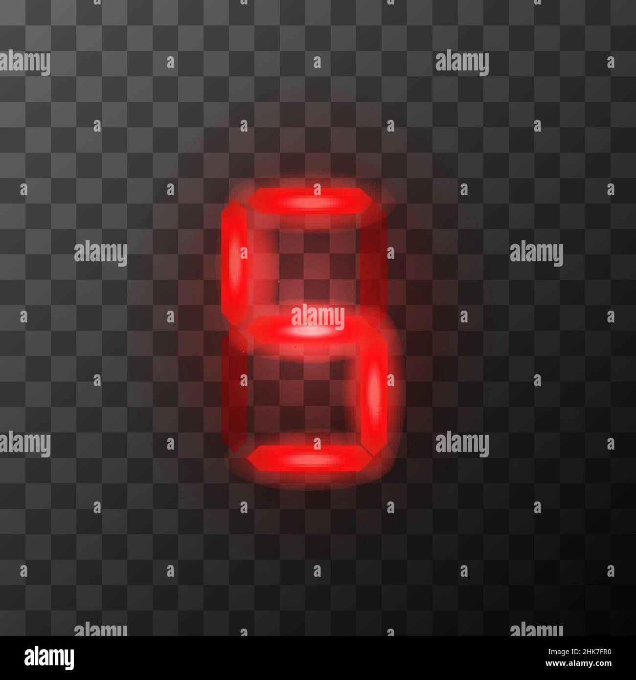 Bright led red vintage digital five number, retro tehnic 5 letter on ...