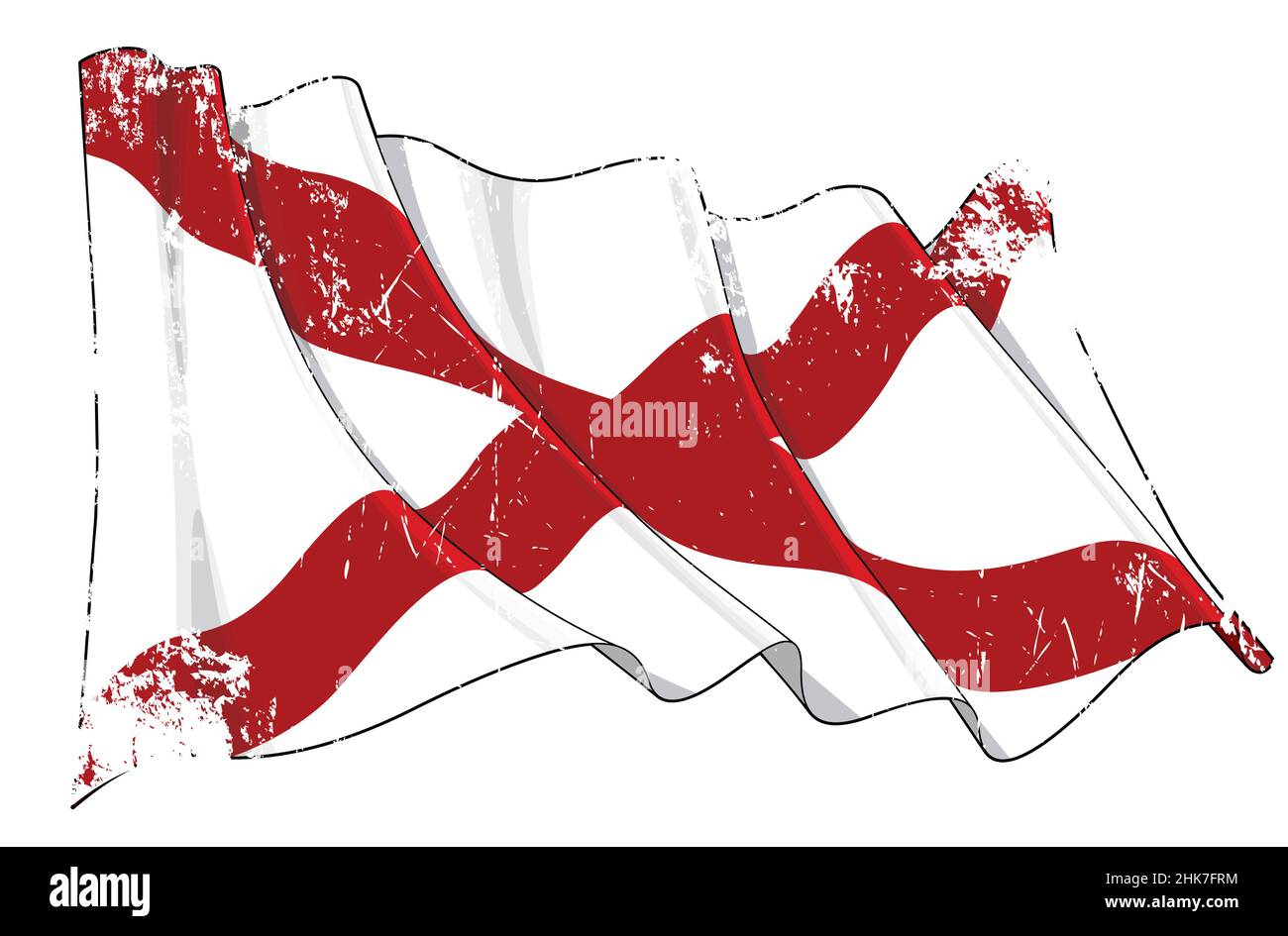 Vector Textured Grunge illustration of a Waving Flag of the State of ...