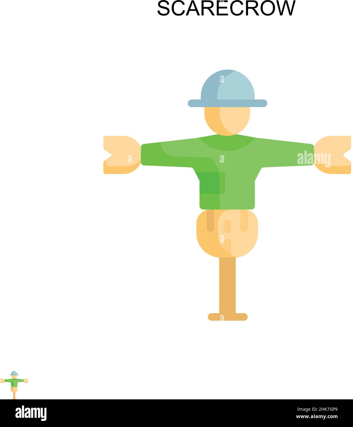 Scarecrow Simple vector icon. Illustration symbol design template for ...
