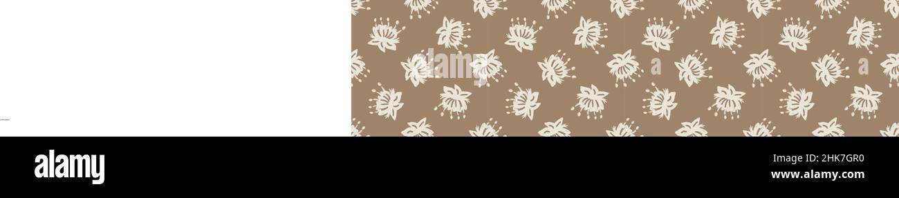 Gender neutral floral seamless vector border. Simple whimsical romantic ...