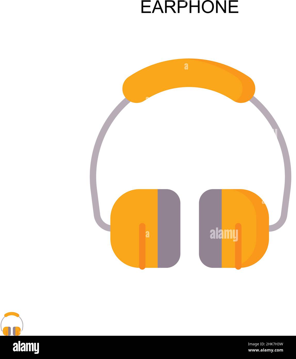 Earphone Simple vector icon. Illustration symbol design template for ...
