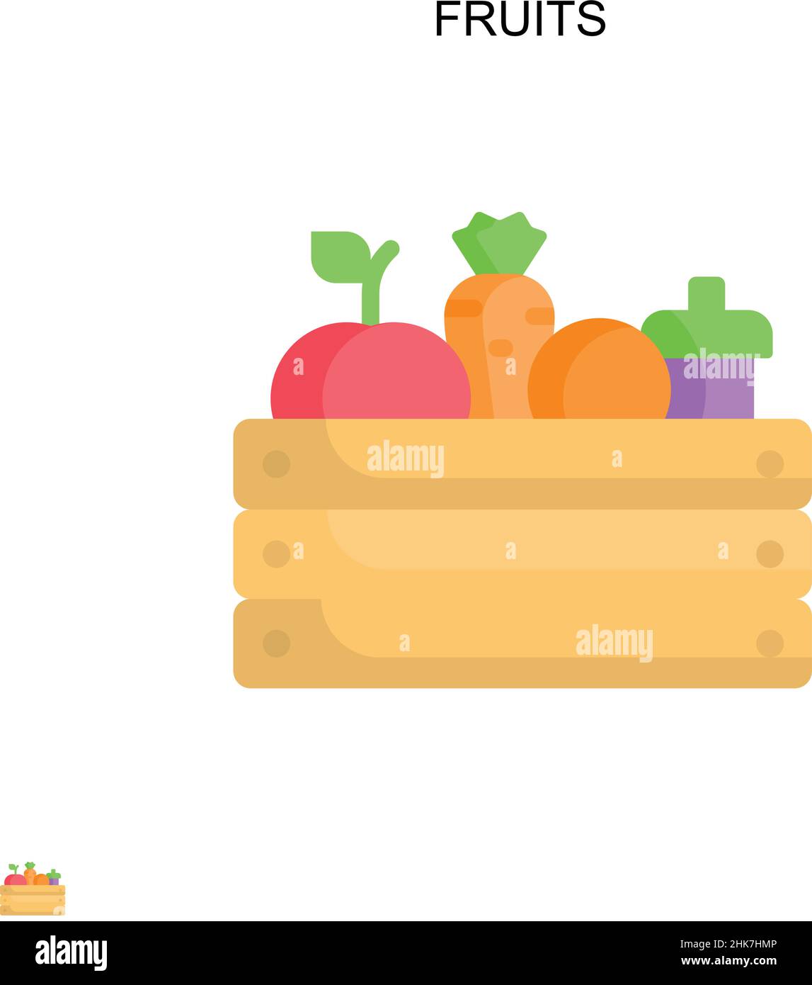 Fruits Simple vector icon. Illustration symbol design template for web ...