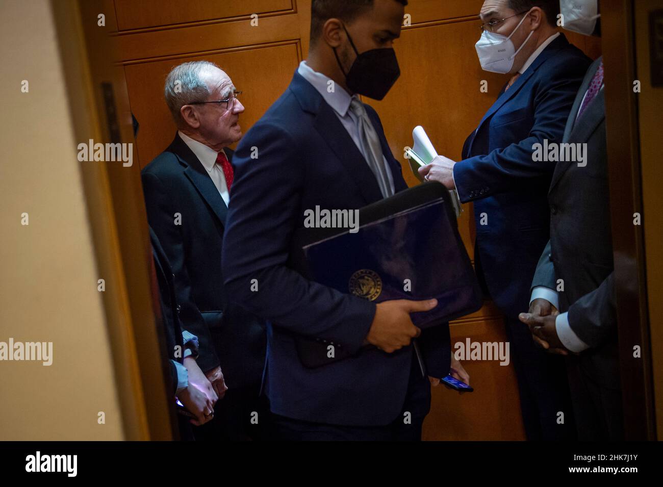 United States Senator Jim Risch (Republican of Idaho) boards an ...