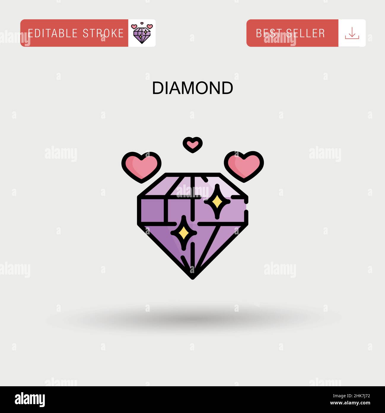 Diamond Simple vector icon Stock Vector Image & Art - Alamy