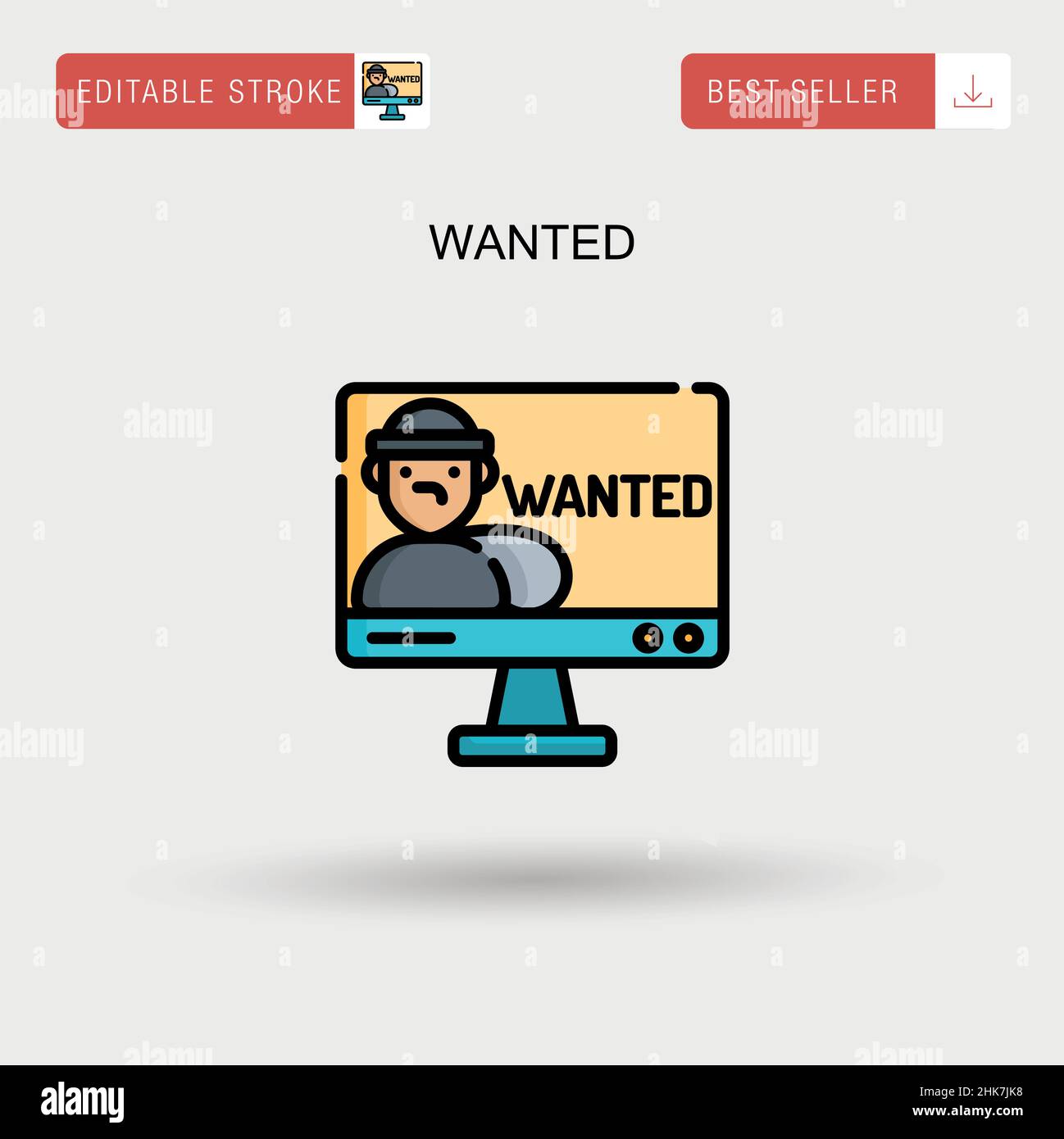 Wanted Simple vector icon Stock Vector Image & Art - Alamy
