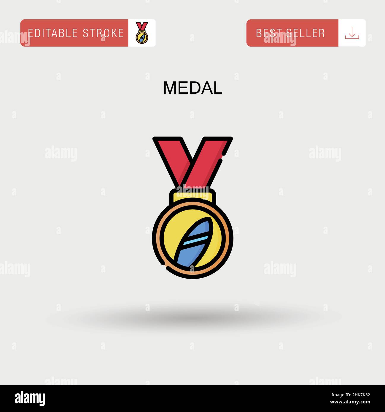 Medal Simple vector icon Stock Vector Image & Art - Alamy