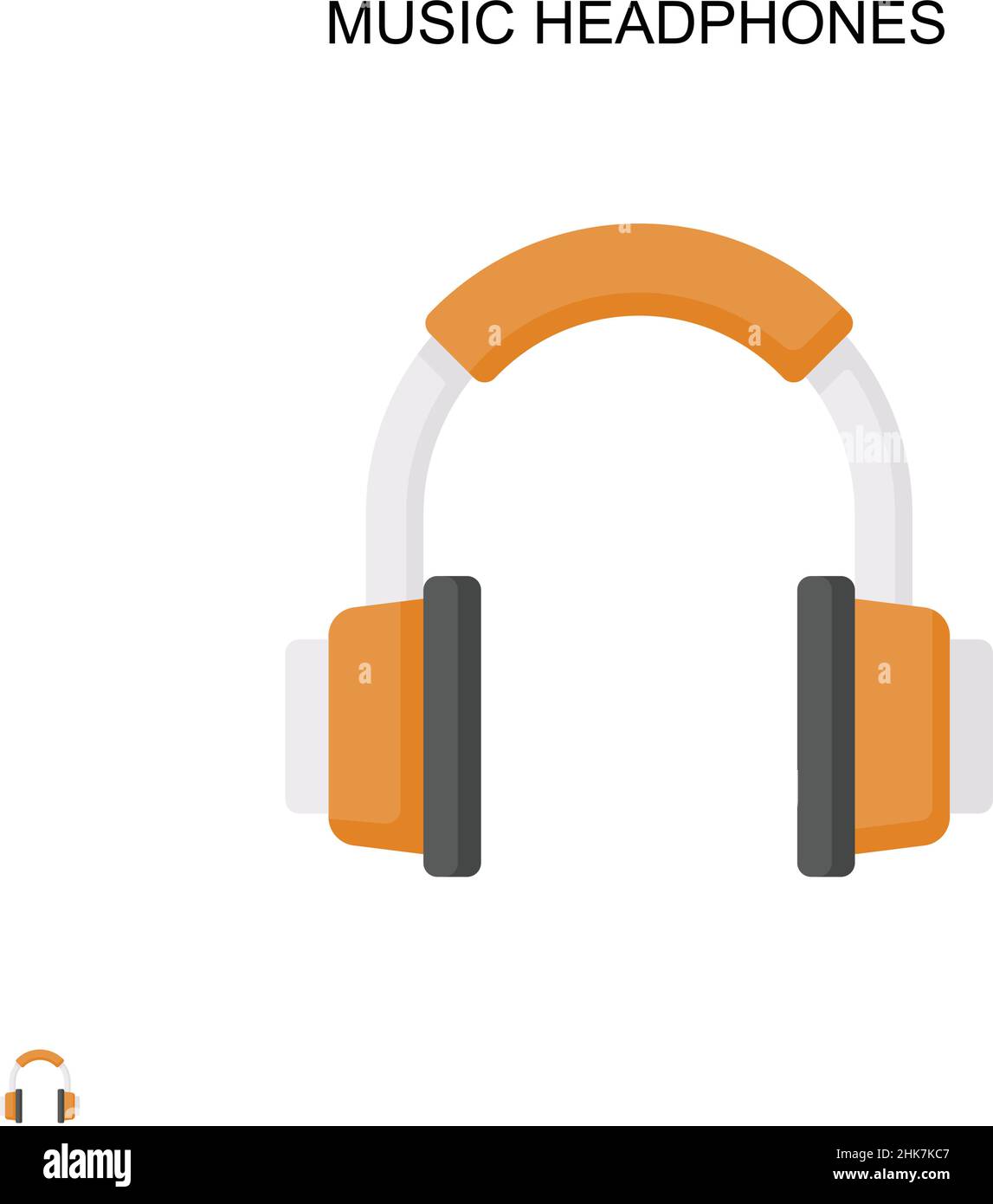 Music headphones Simple vector icon. Illustration symbol design template for web mobile UI ...