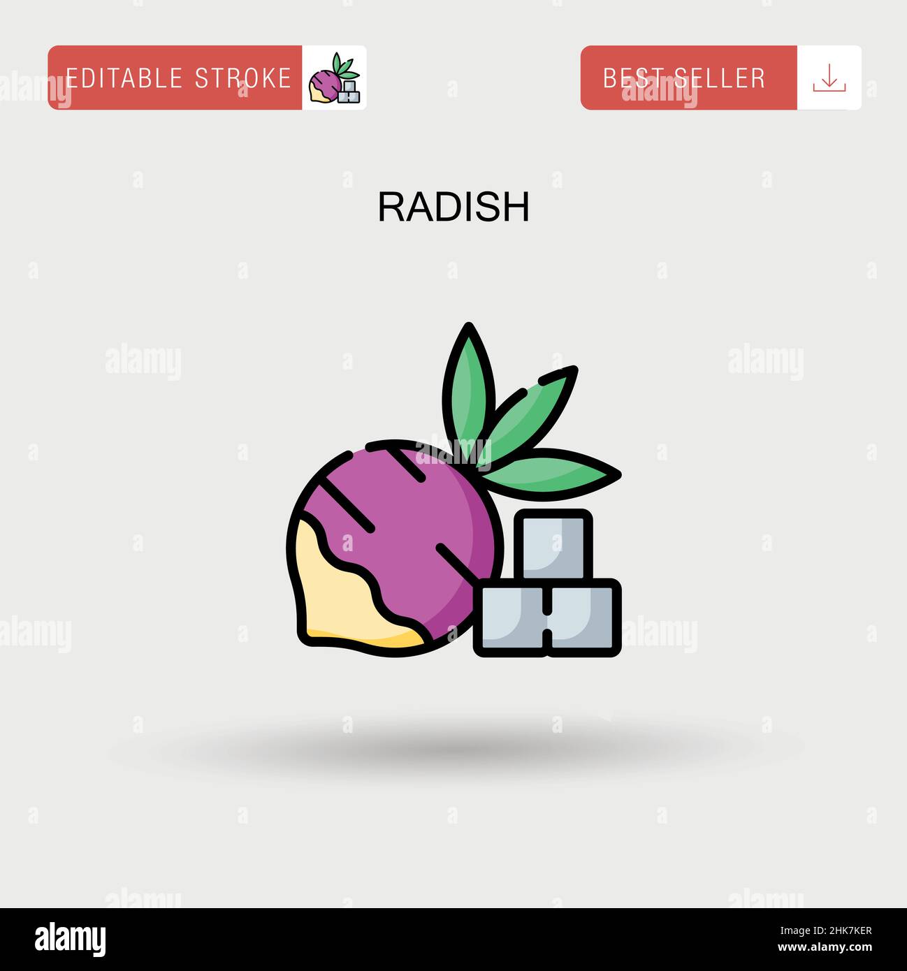 Salad radishes on white Stock Vector Images - Alamy