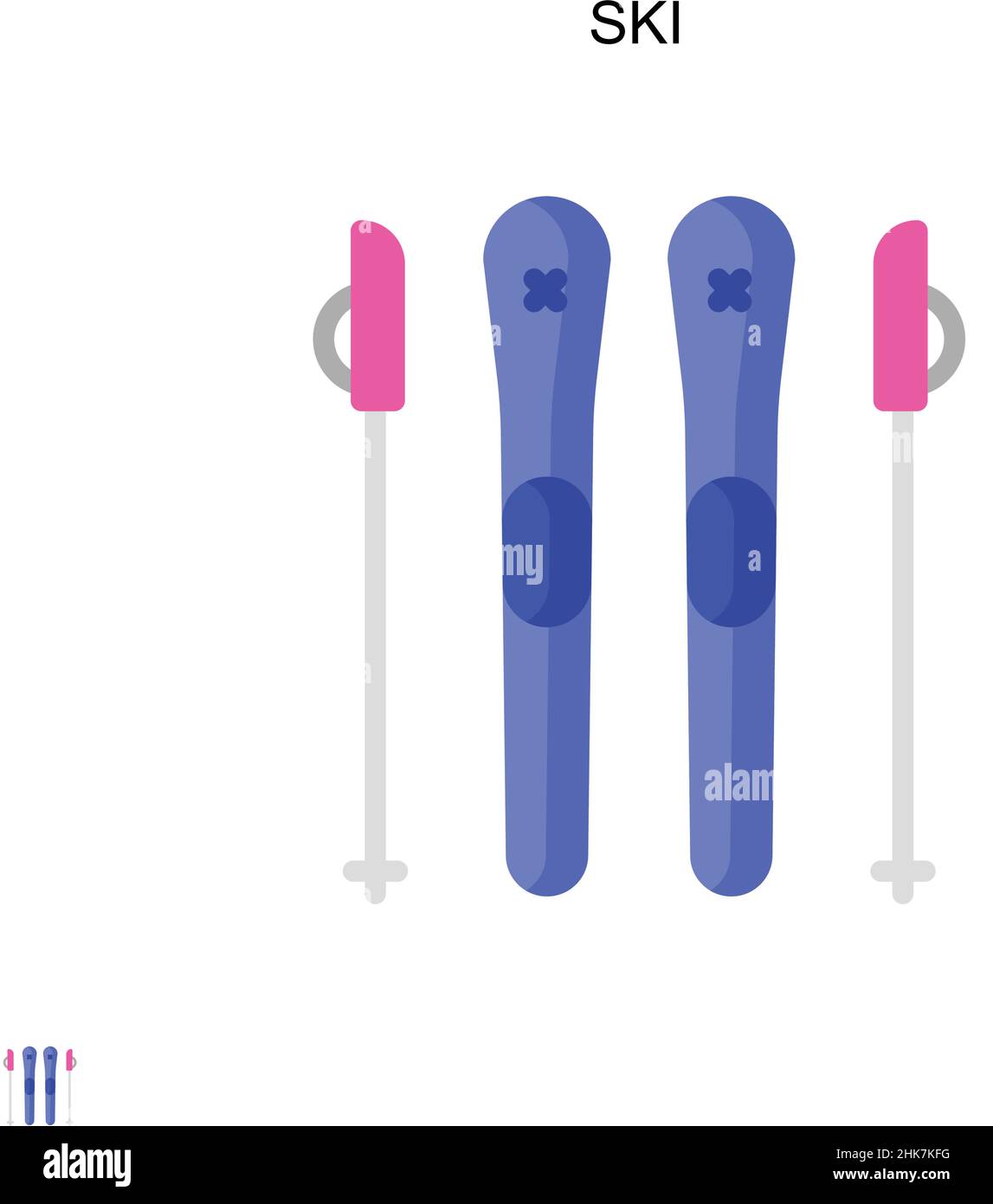 Ski Simple vector icon. Illustration symbol design template for web ...