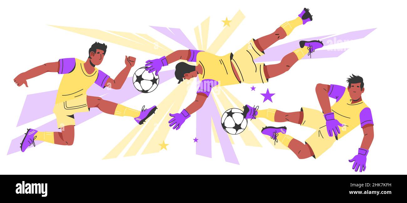 Soccer or football banner with players male characters. Football ...