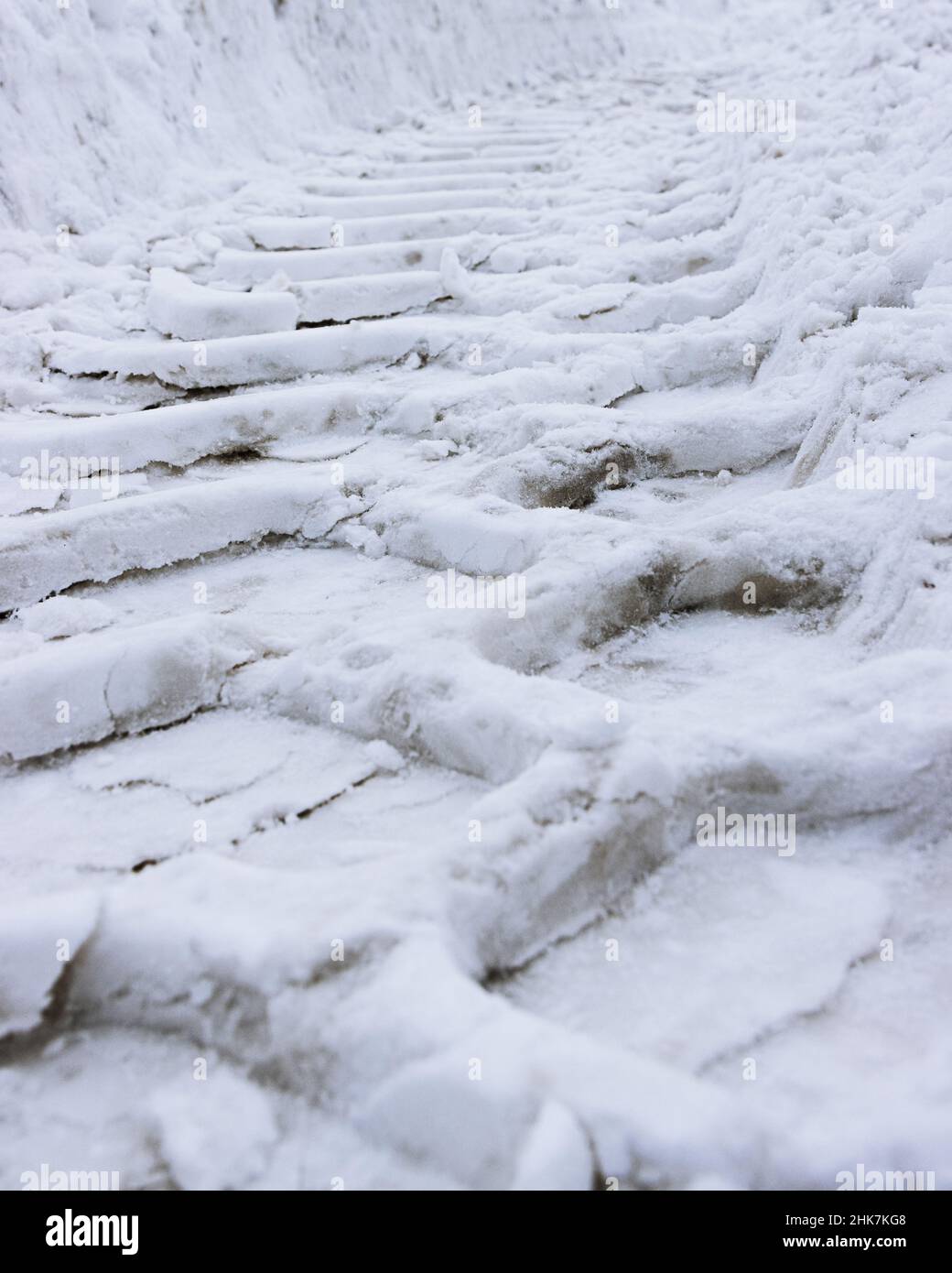 Tire Tracks in the Snow Stock Photo - Alamy