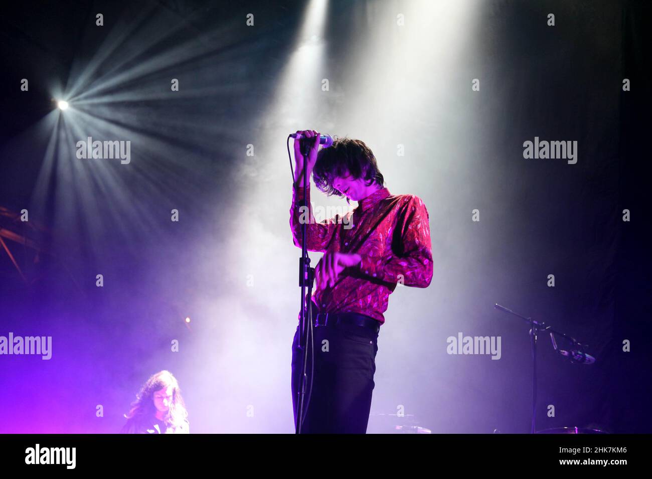 London. UK. Faris Badwan of The Horrors performing at Alexandra Palace ...