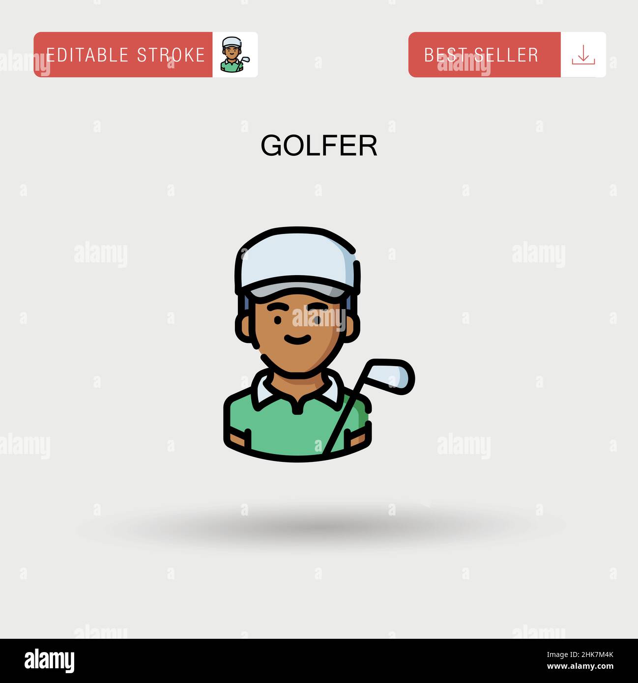 Golfer Simple vector icon Stock Vector Image & Art - Alamy