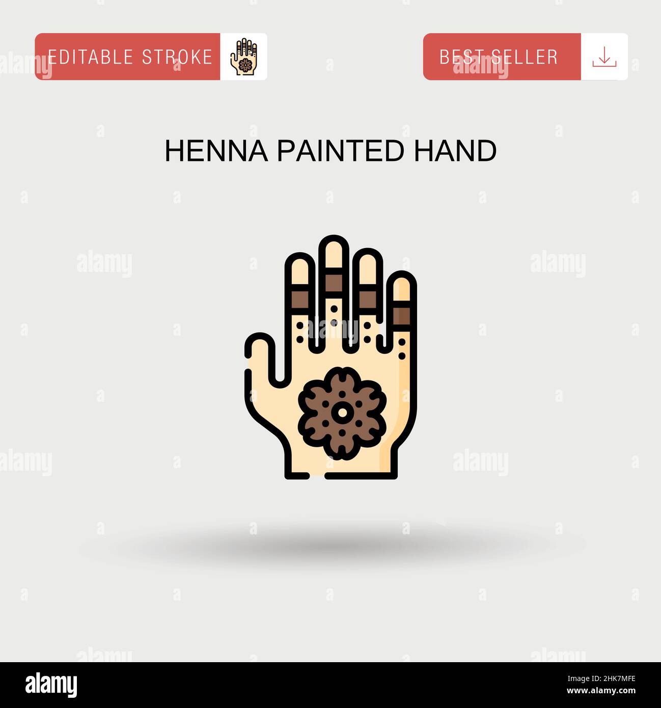 Henna painted hand Simple vector icon Stock Vector Image & Art - Alamy