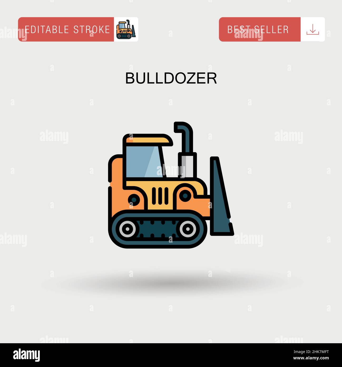 Bulldozer Simple vector icon Stock Vector Image & Art - Alamy