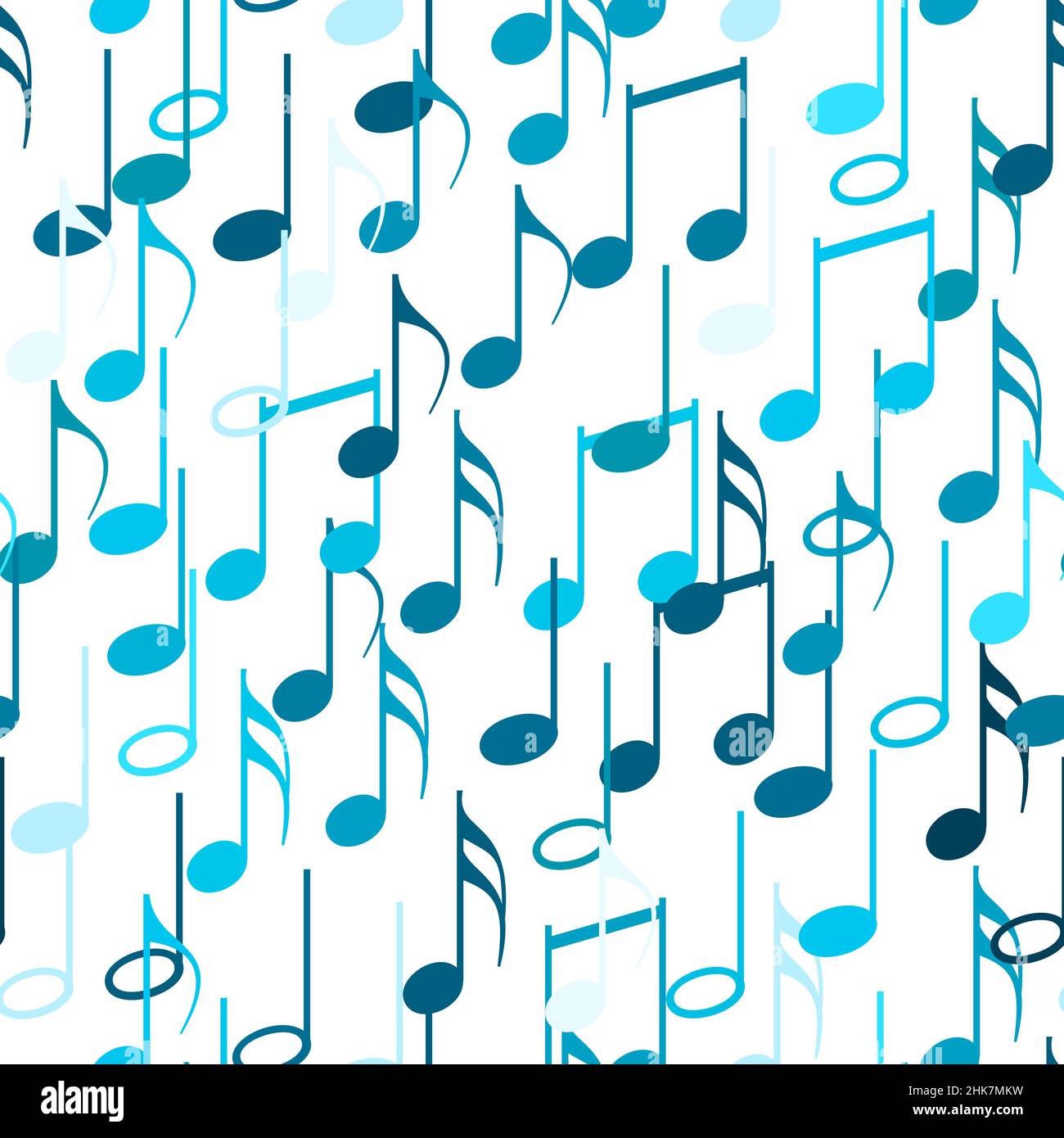 Seamless flying blue musical notes. Musical symbols for banner of ...