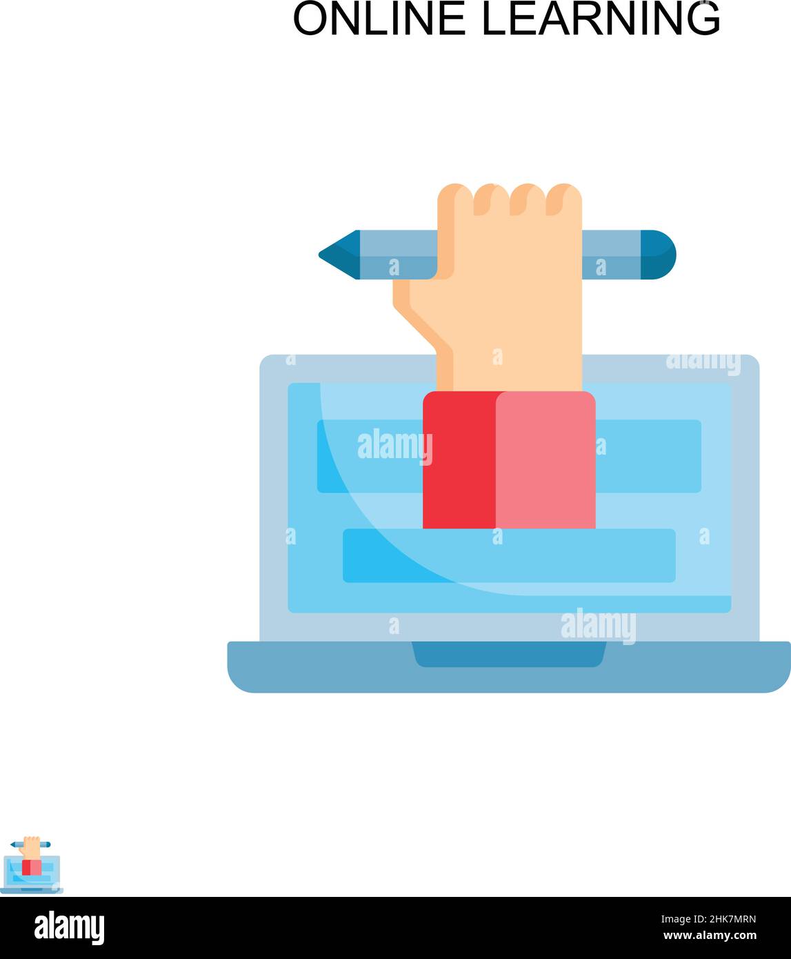 Online learning Simple vector icon. Illustration symbol design template ...