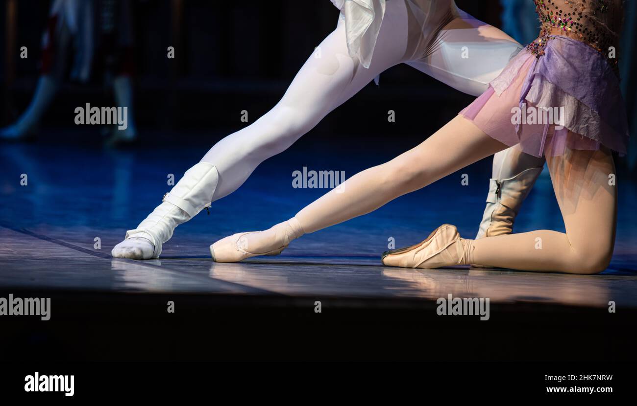 La Esmeralda ballet. Closeup of dancing legs. Ballet wallpaper Stock ...