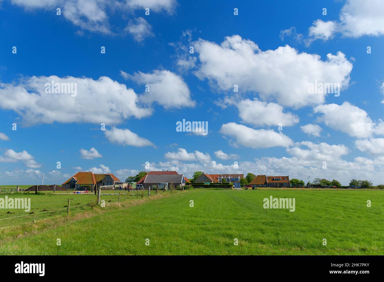 Little hamlet in landscape at Wadden island Terschelling Stock Photo ...
