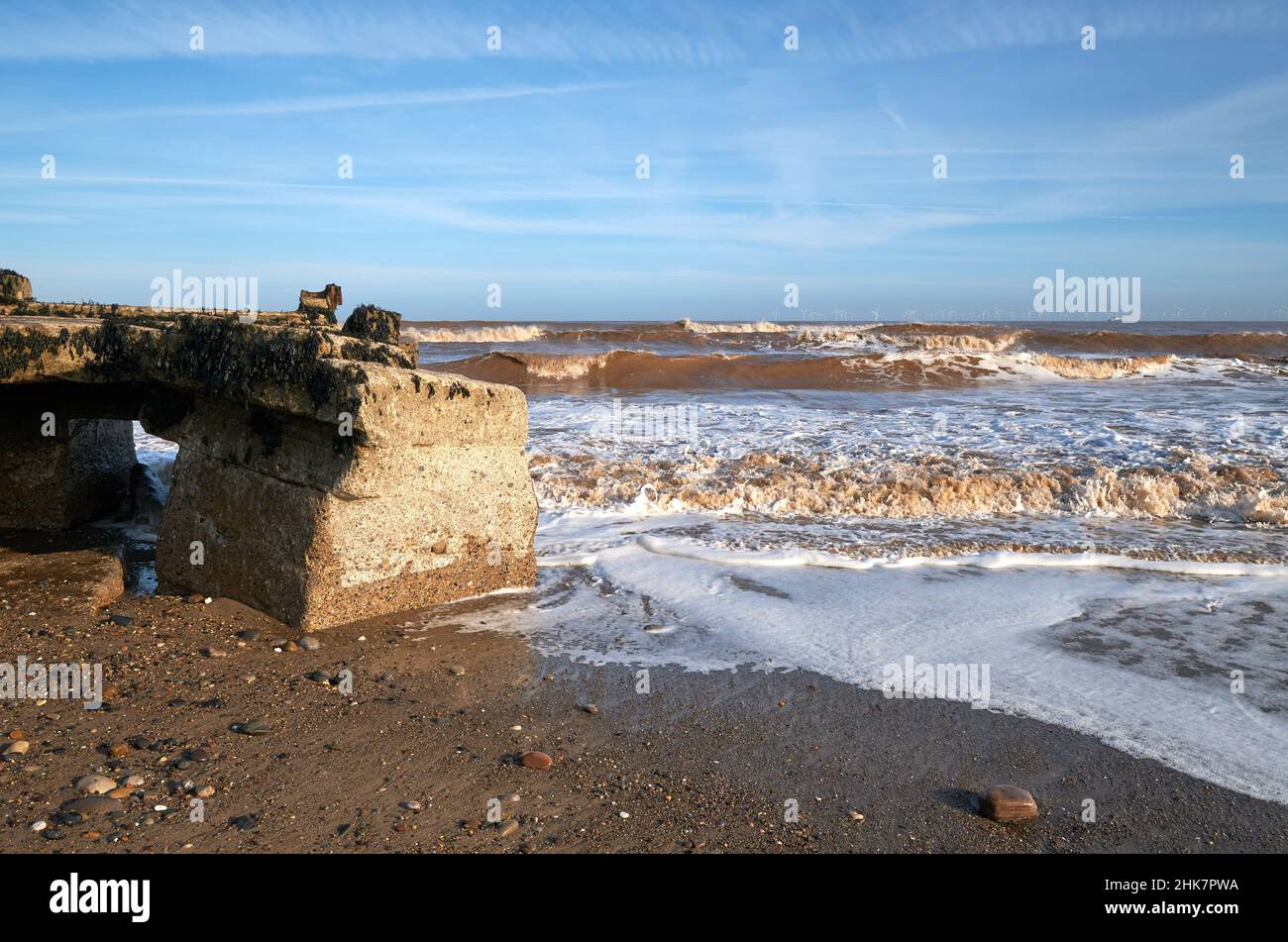 Remains of the WW2 Godwin gun battery on Spurn Head, East Yorkshire, UK ...