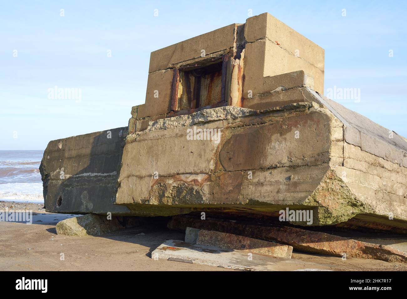 Remains of the WW2 Godwin gun battery on Spurn Head, East Yorkshire, UK ...