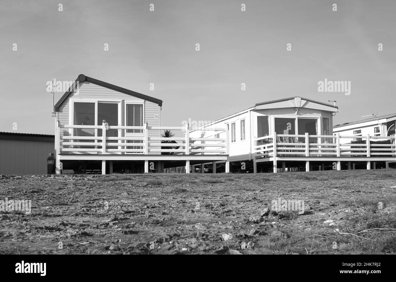 Holiday house in park Black and White Stock Photos & Images - Alamy