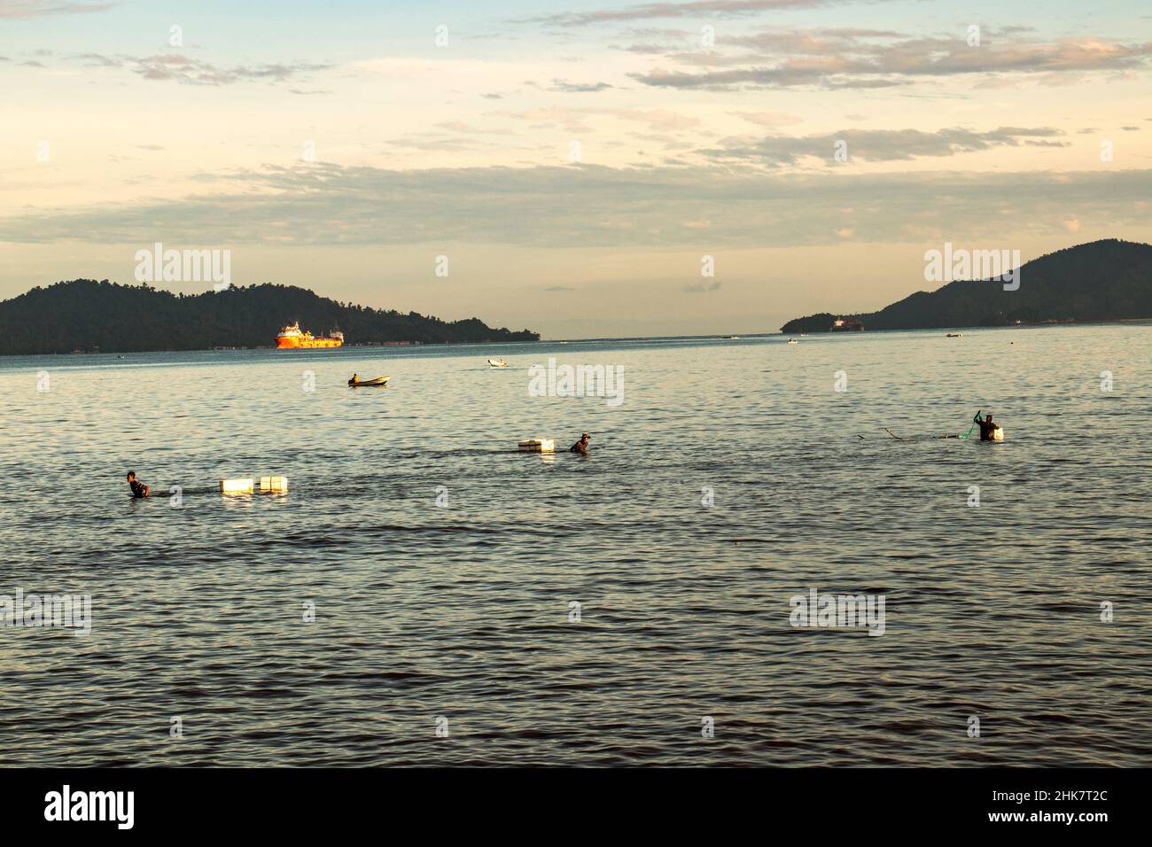 Fishing Likas Bay Kota Kinabalu Sabah Borneo Malaysia Stock Photo - Alamy