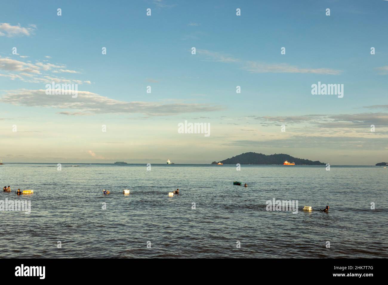 Fishing Likas Bay Kota Kinabalu Sabah Borneo Malaysia Stock Photo - Alamy